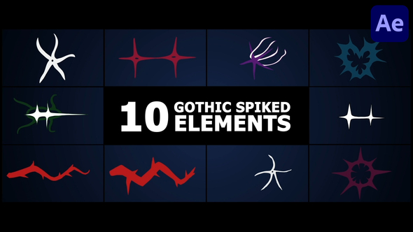Gothic Spiked Elements | After Effects, After Effects Project Files